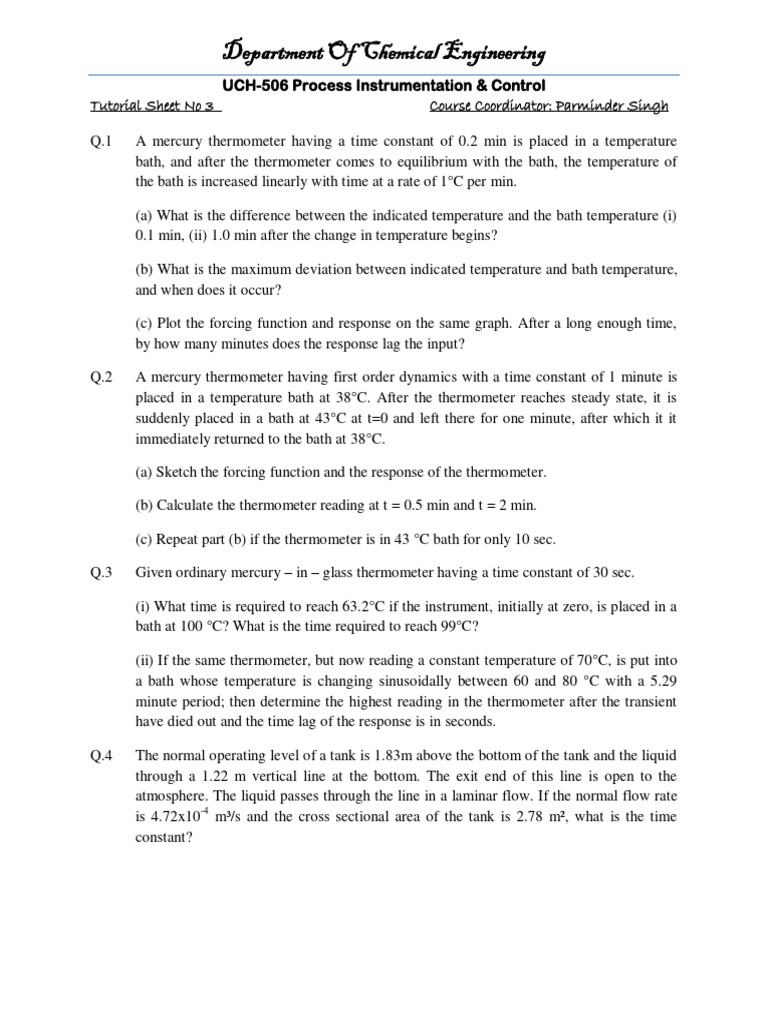 tutorial sheet 3 | PDF