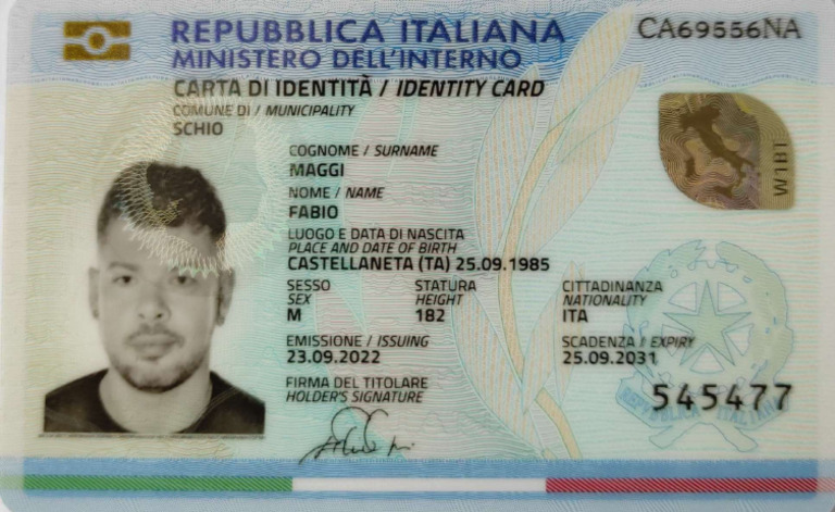 Carta Di Identità - Fronte | PDF