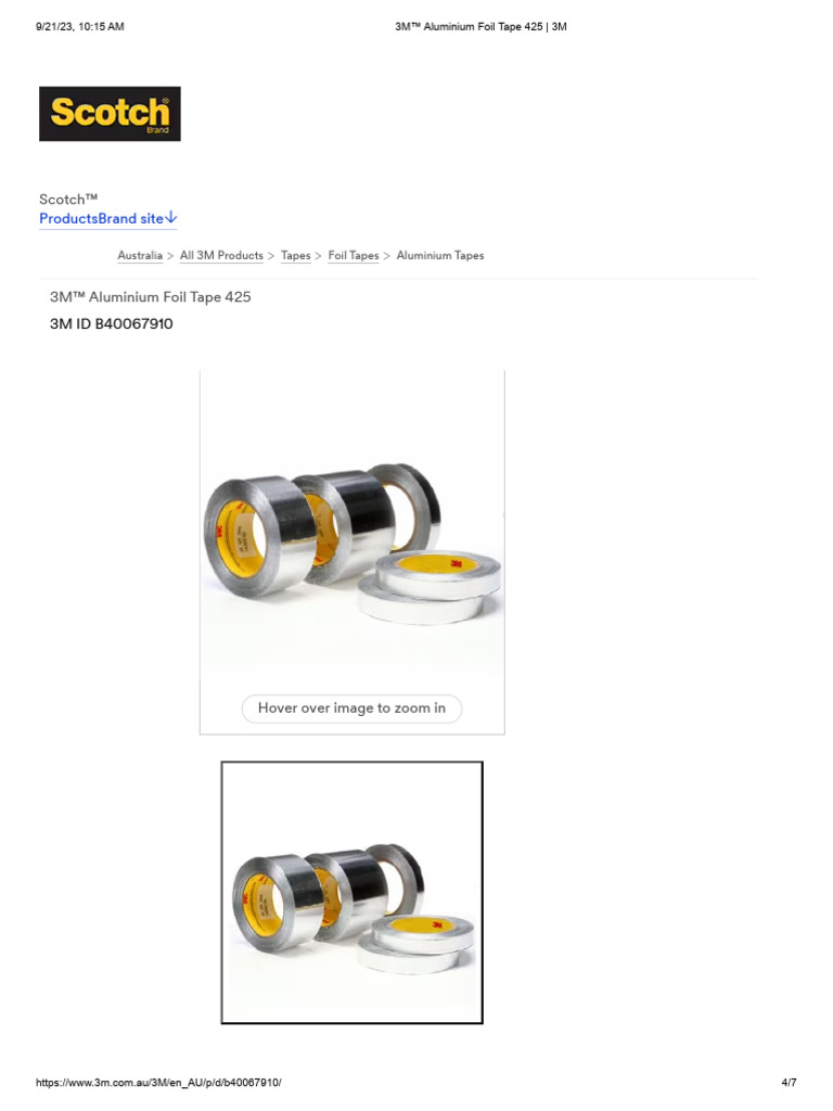 3M™ Aluminum Foil Tape 425, Silver, 2 in X 60 Yd | PDF | Technology ...