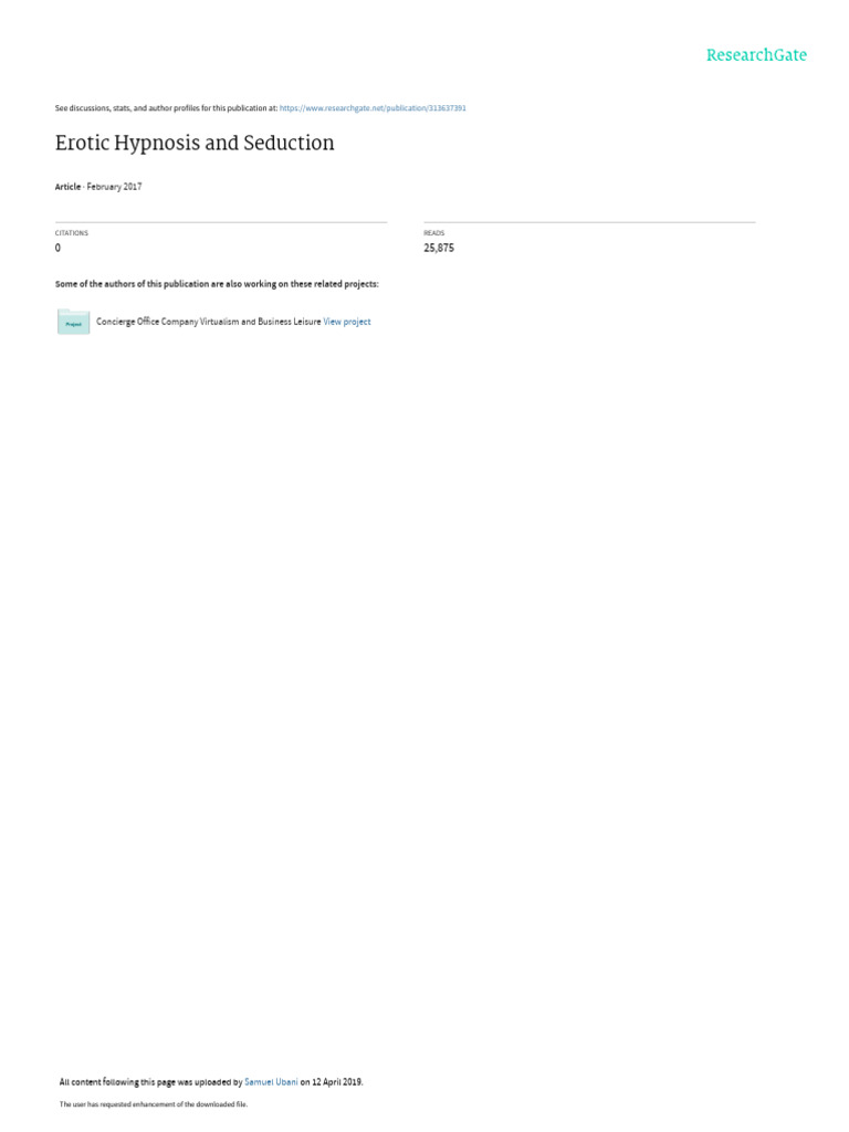 Erotic Hypnosis and Seduction | PDF