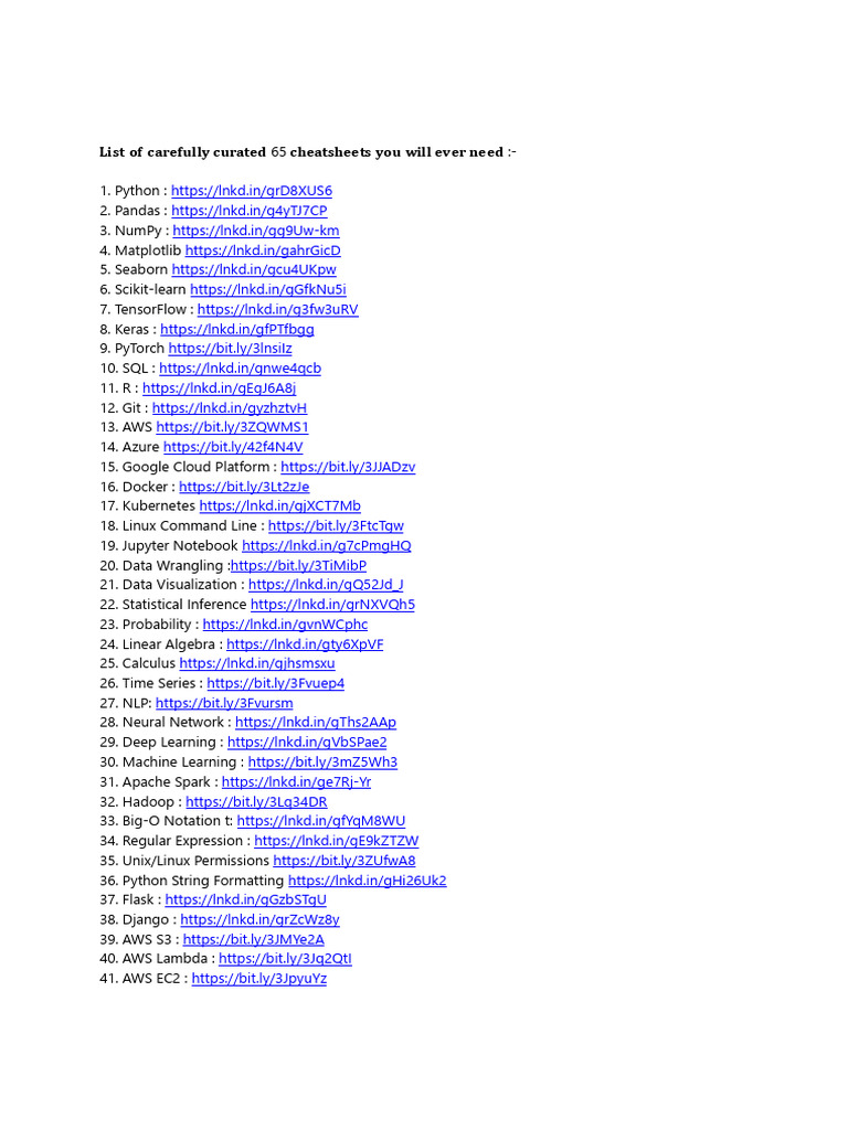 Cheatsheets Pentru Python Pdf Apache Spark Python Programming Language 