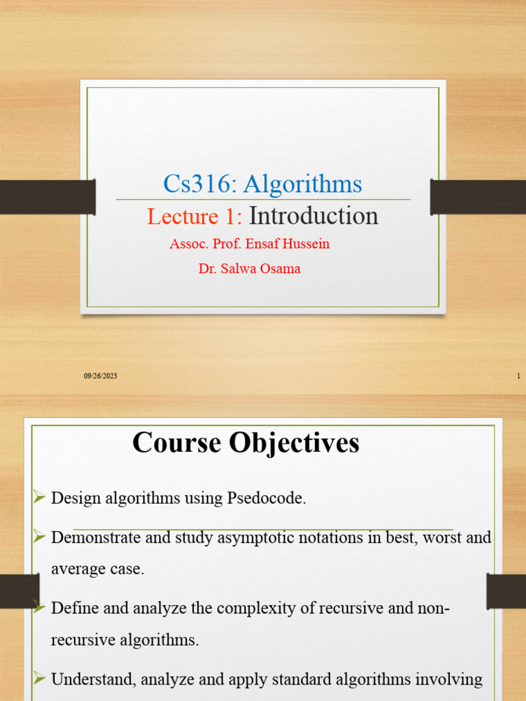 01 CS316 Introduction | PDF | Time Complexity | Algorithms