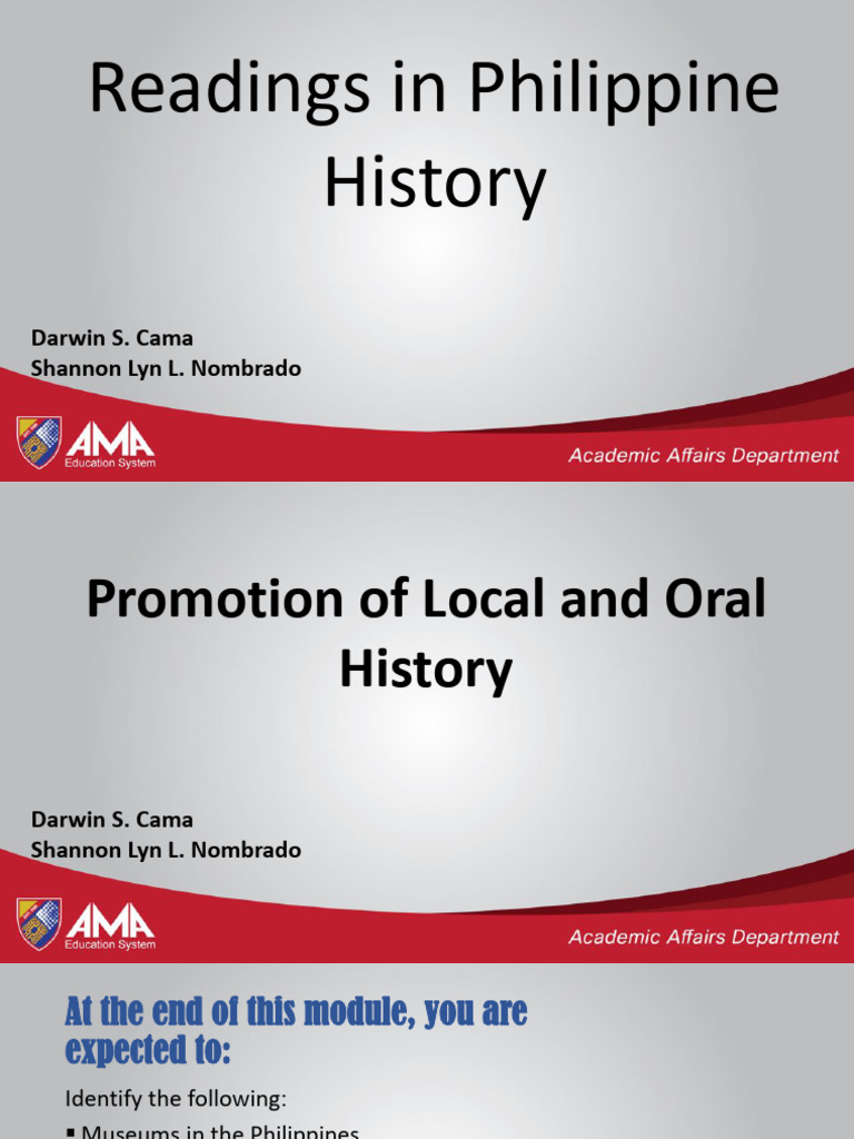 W18-Module 18 Promotion of Local and Ora History - Presentation | PDF ...