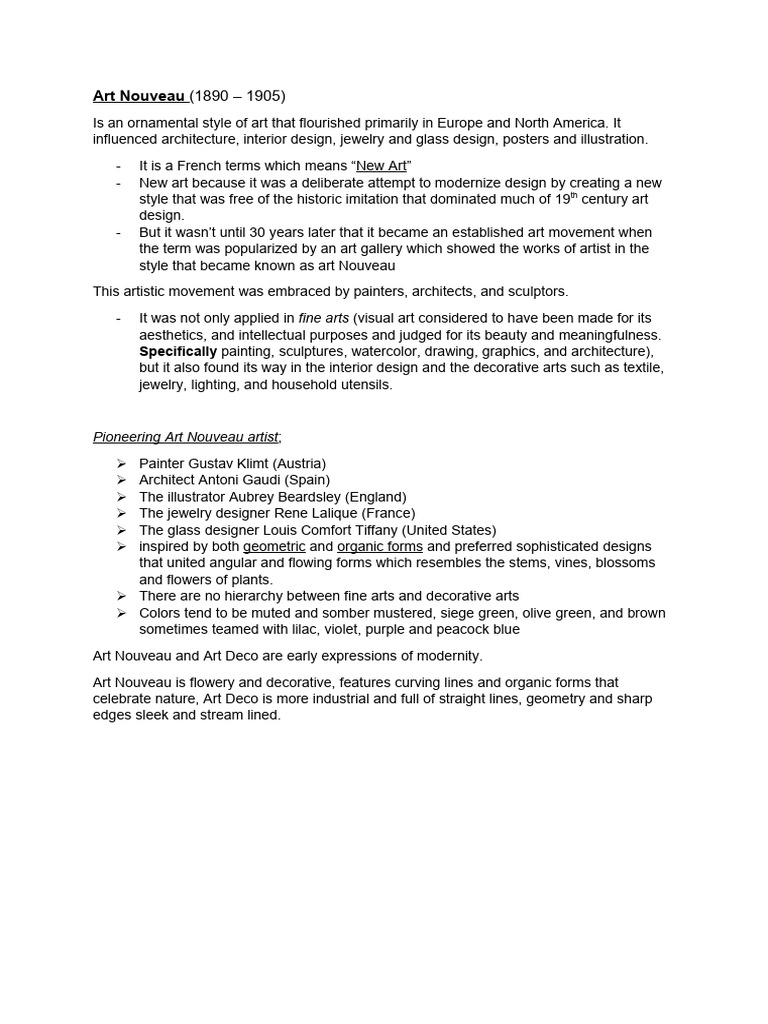 Art Nouveau | PDF | Cubism | Expressionism