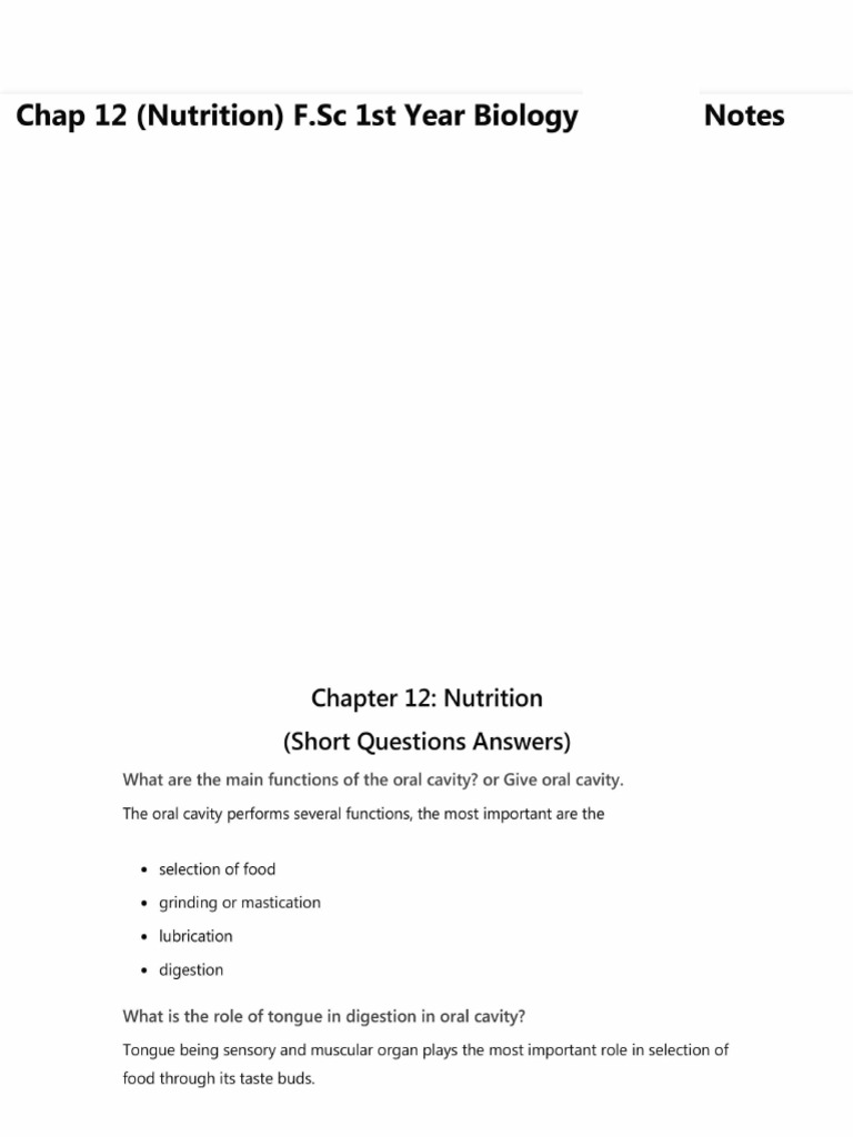 Chapter 12 Biology Notes 11th Class Short | PDF