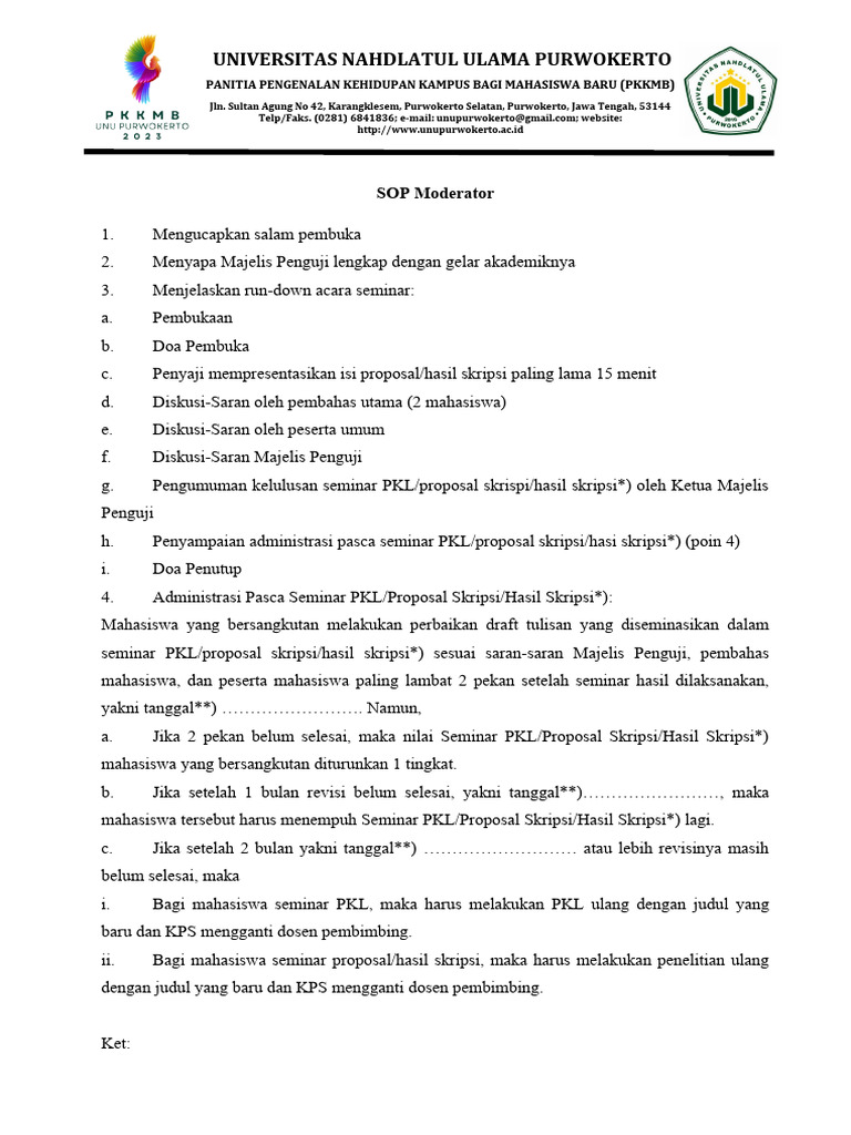 SOP Moderator | PDF