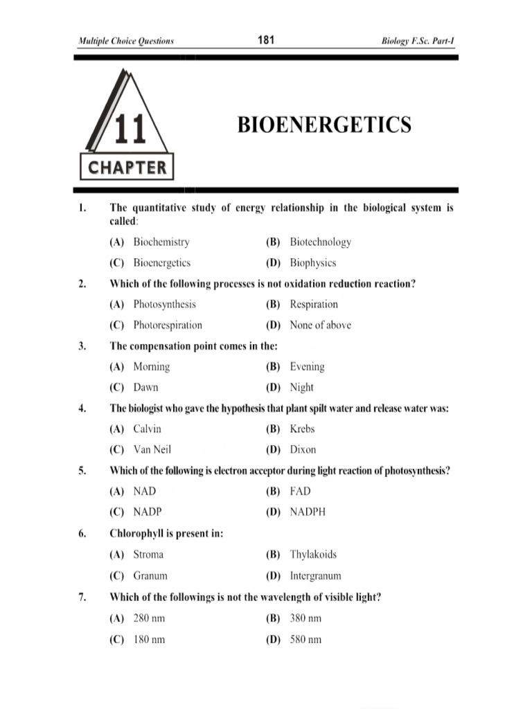Chapter 11 Biology Notes 11th Class Mcqs | PDF