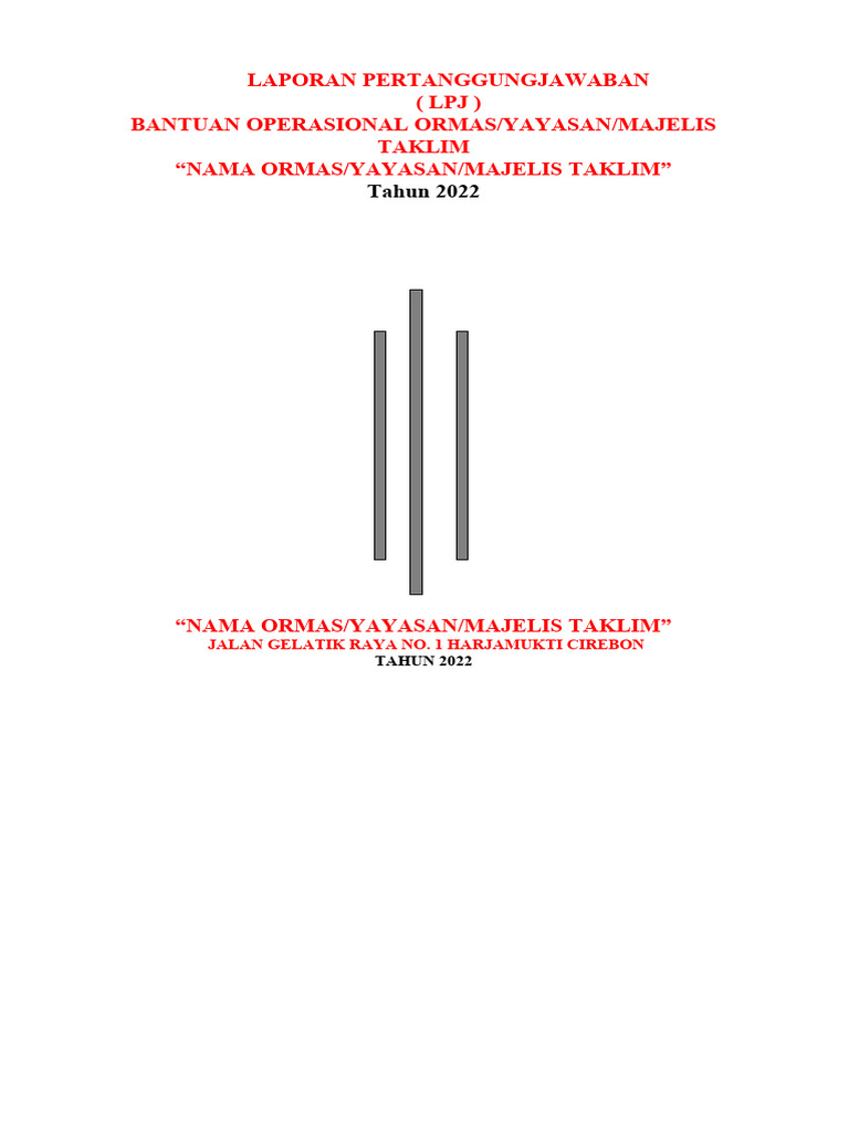 Contoh Laporan Pertanggungjawaban (LPJ) | PDF