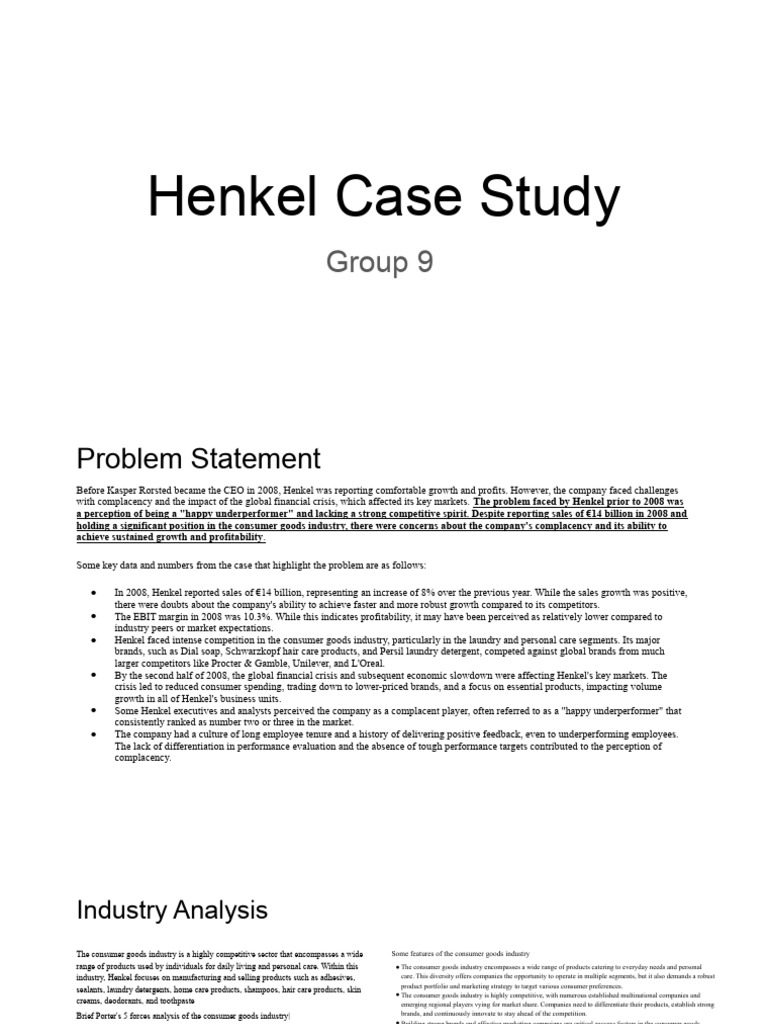 HRM - Henkel Case Study | PDF | Brand | Retail