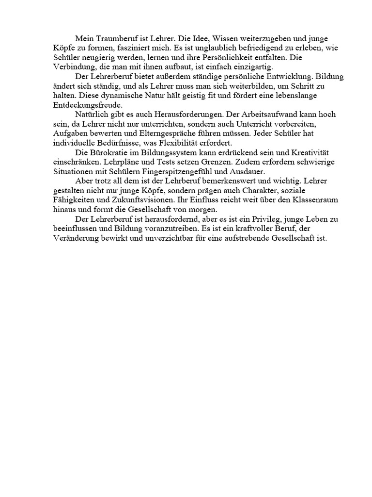 Mein Traumberuf | PDF