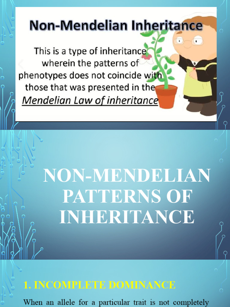 Non Mendelian Patterns of Inheritance | PDF | Dominance (Genetics) | Allele Non Mendelian Patterns of Inheritance | PDF | Dominance (Genetics) | Allele