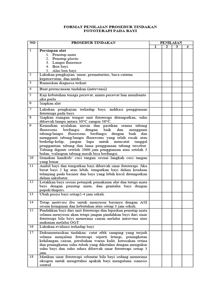 Sop Fototerapi | PDF