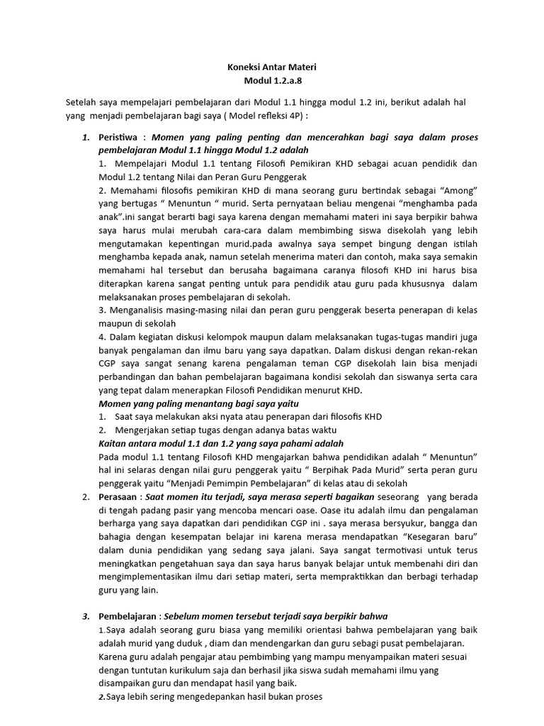 Refleksi Guru Penggerak: Filosofi KHD | PDF | Karier & Perkembangan