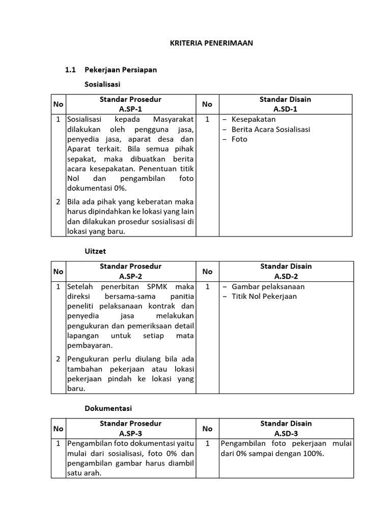 Kriteria Penerimaan | PDF