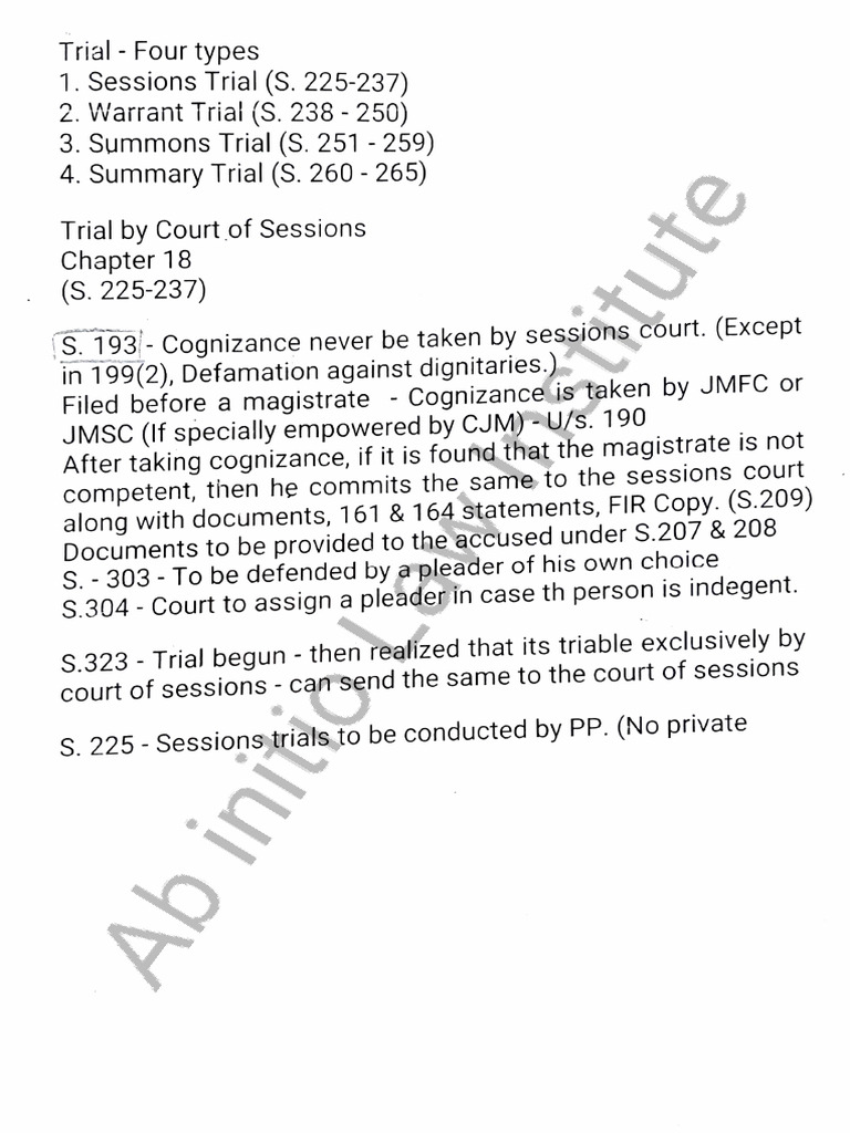 Sessions & Summary Trial, CRPC 1973-1 | PDF | Prosecutor | Plea