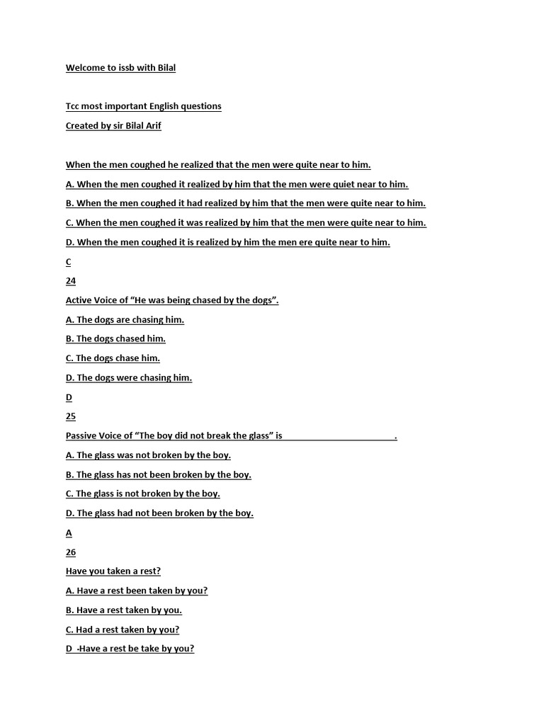 TCC35 English Question Preparation Guide | PDF