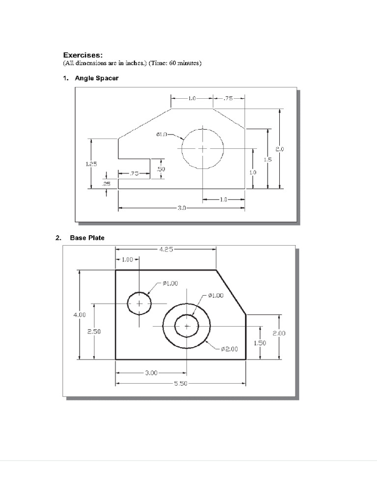AUTOCAD 2D-Exercises I - 90483 | PDF