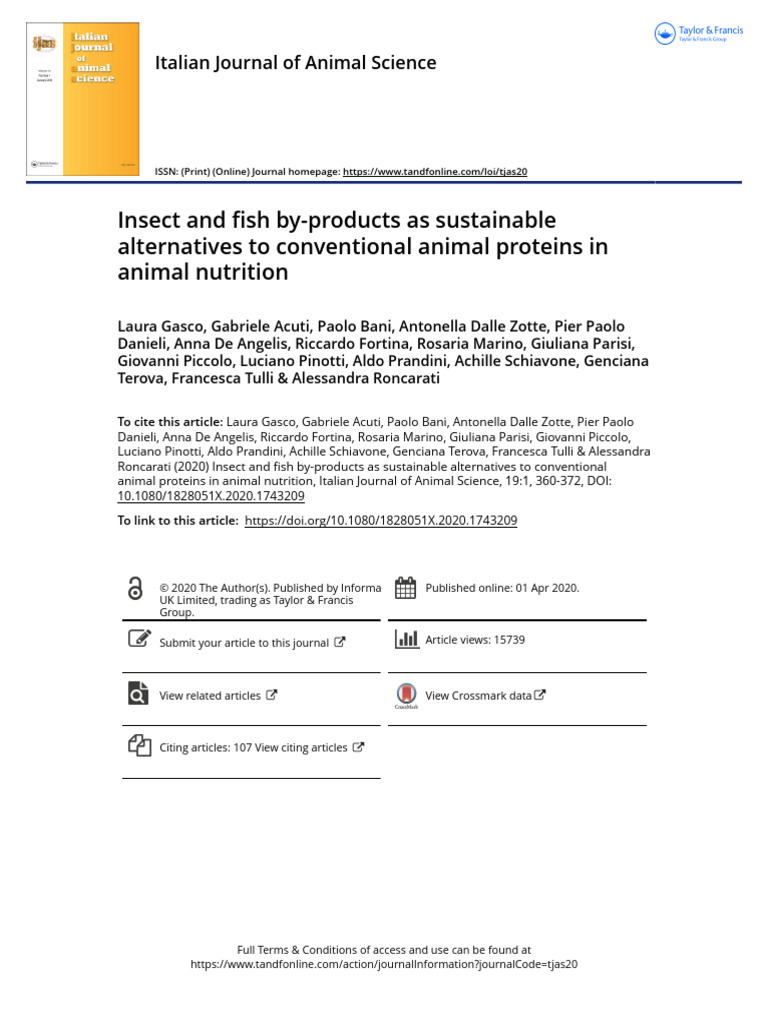 Insect and Fish by Products As Sustainable Alternatives To Conventional ...