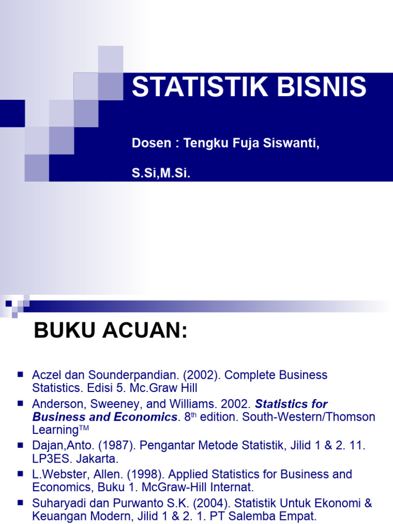 Pertemuan 2 Statistika Bisnis | PDF