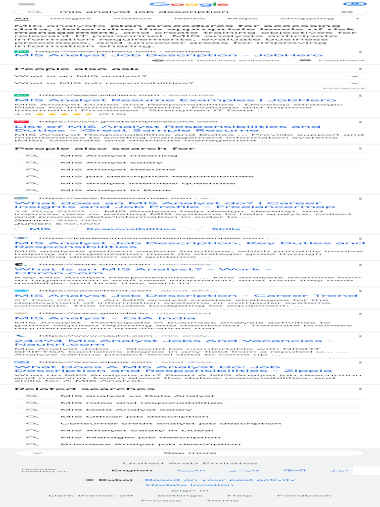 Mis Analyst Job Description - Google Search | PDF | Data Analysis ...