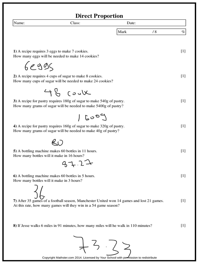 Direct Proportion | PDF