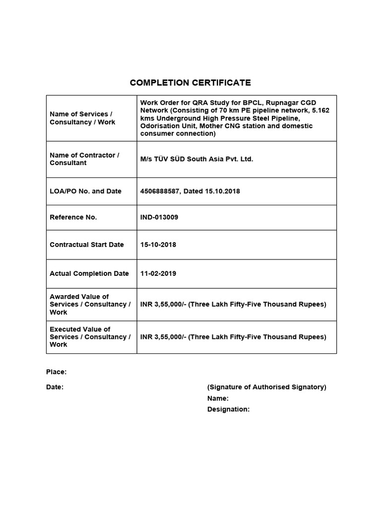 Completion Certificate BPCL. | PDF | Computers | Technology & Engineering