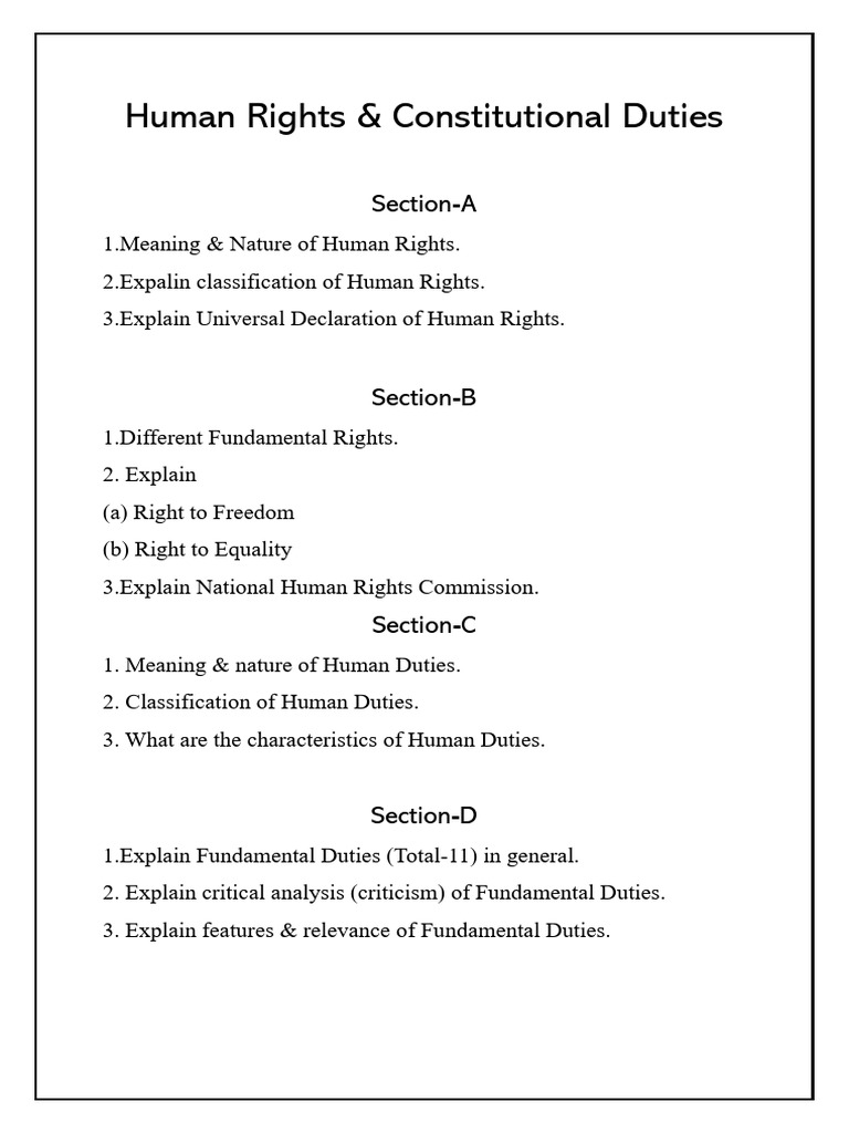 Human Rights & Constituional Duties | PDF | Politics