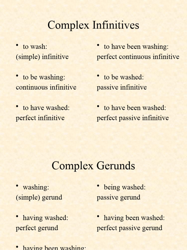 8A Complex Infinitives and Gerunds | PDF | Verb | Language Mechanics