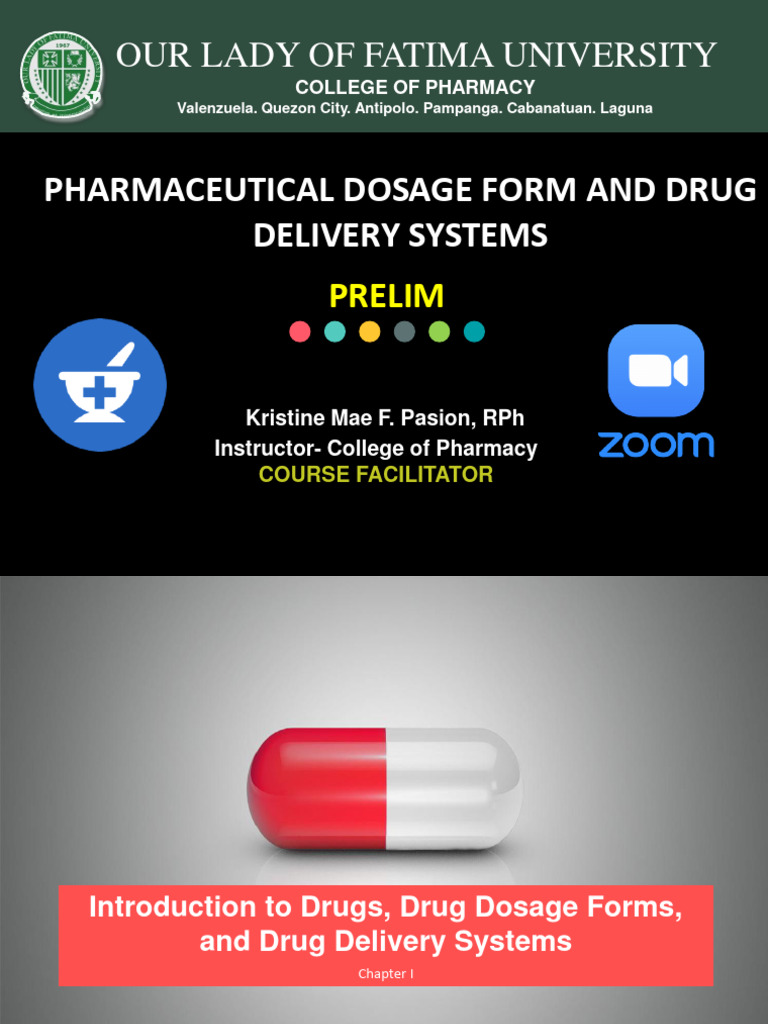 Introduction To Drugs, Drug Dosage Forms, and Drug Delivery Systems-1 ...