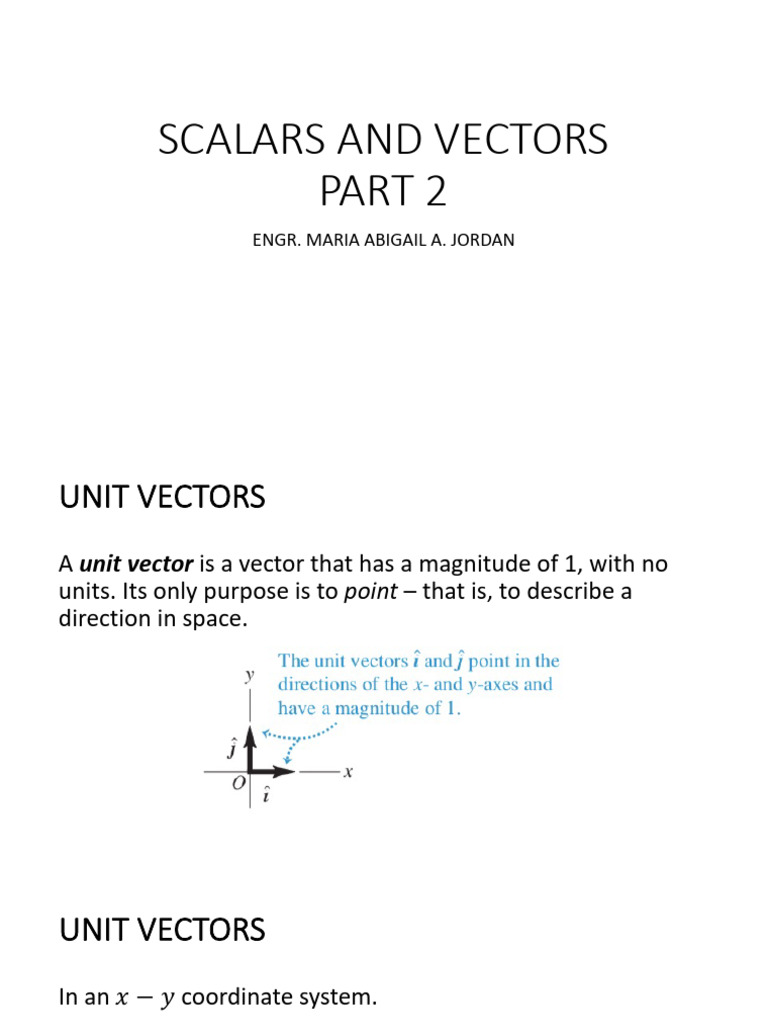 Scalars And Vectors Part 2 Pdf Euclidean Vector Cartesian Coordinate System 3347