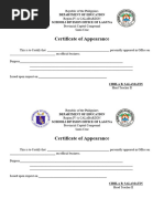 Certificate of Appearance-Template | PDF