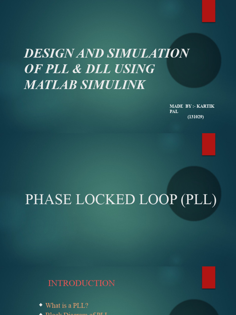 PLL DLL Design in Simulink Matlab | PDF | Detector (Radio ...