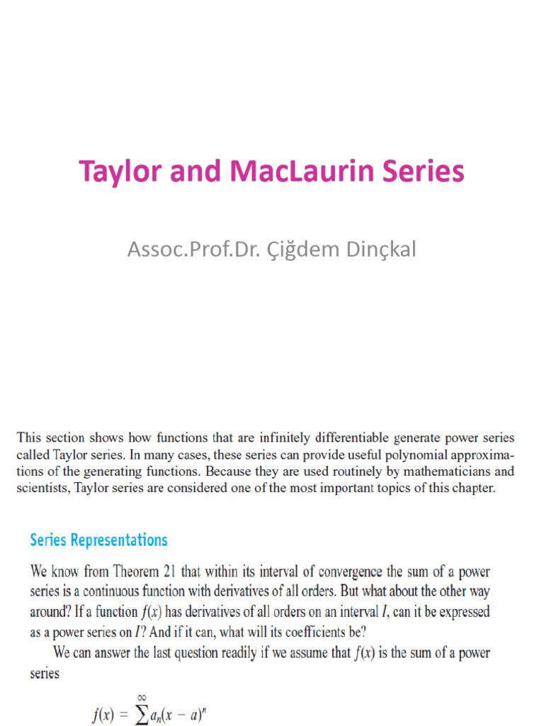Taylor and MacLaurin Series | PDF | Algebra | Mathematical Analysis Taylor and MacLaurin Series | PDF | Algebra | Mathematical Analysis
