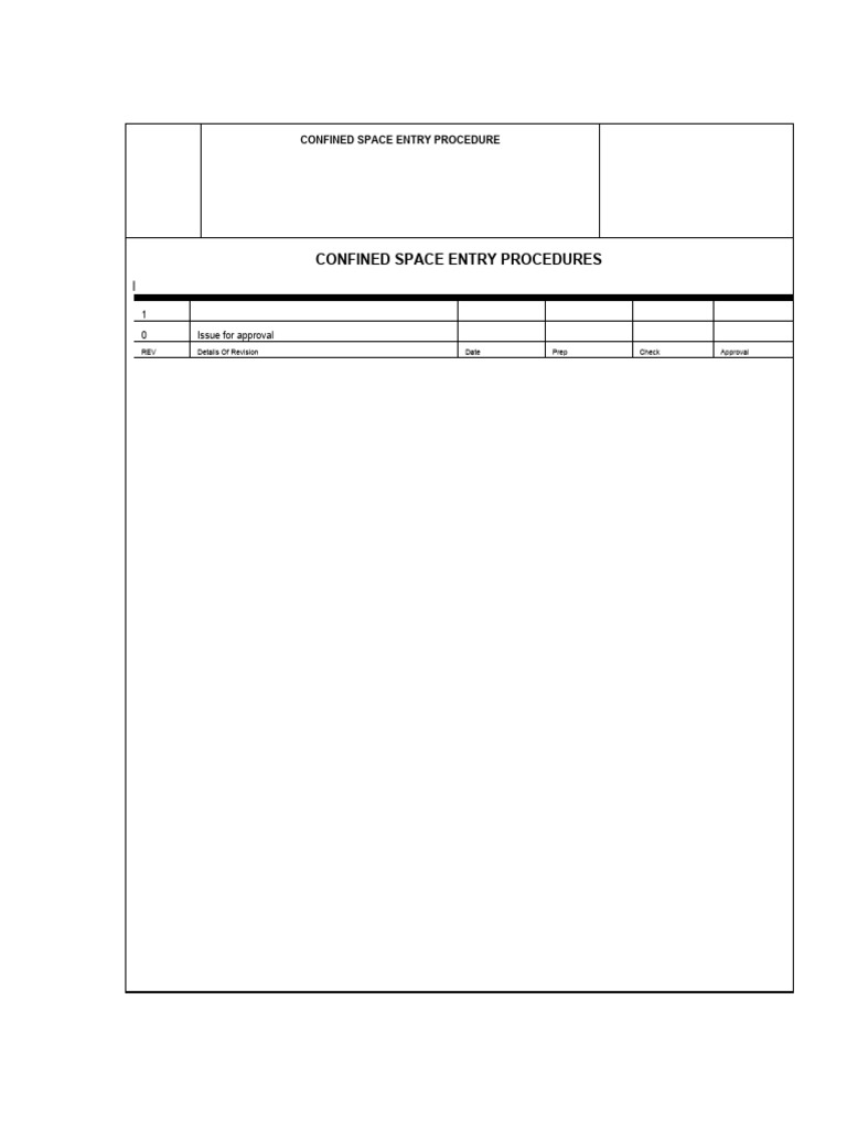 HSE Procedure For Confined Space Entry Procedure | PDF HSE Procedure For Confined Space Entry Procedure | PDF