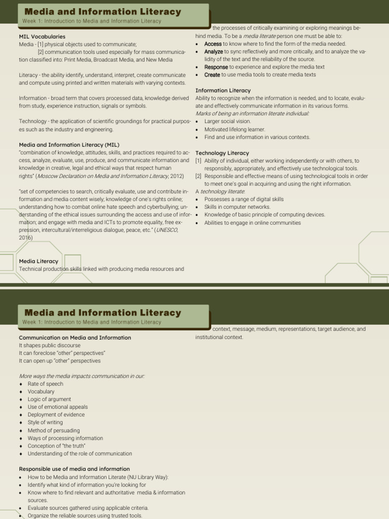 Mil Q1 | PDF | Information | Literacy