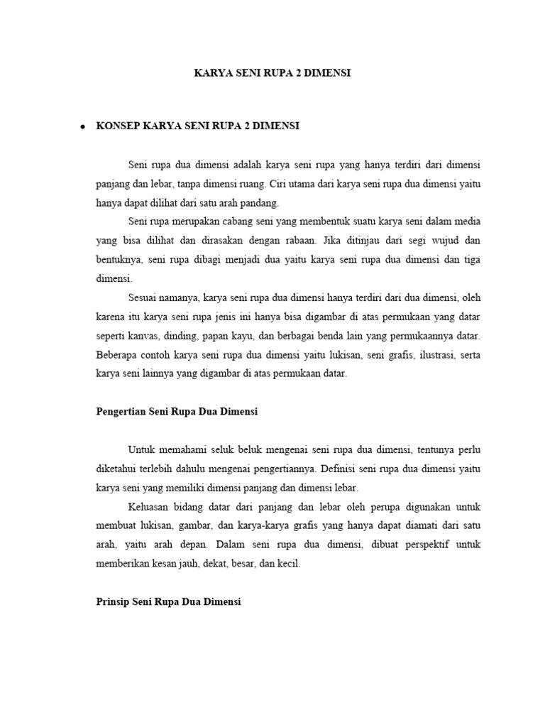 Prinsip dan Media Seni Rupa Dua Dimensi | PDF