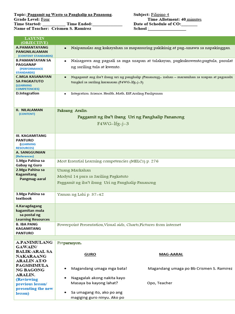 Final Edited Lesson Plan Grade 4demo | PDF