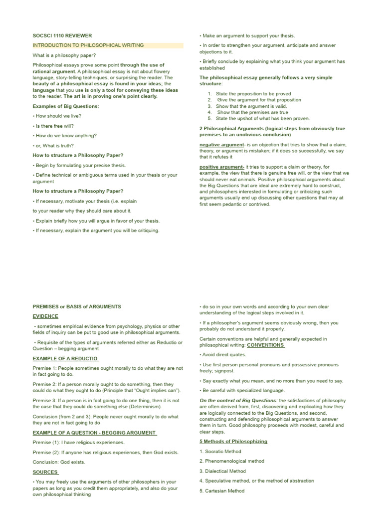 Socsci 1110 Reviewer | PDF | Morality | Objectivity (Philosophy)