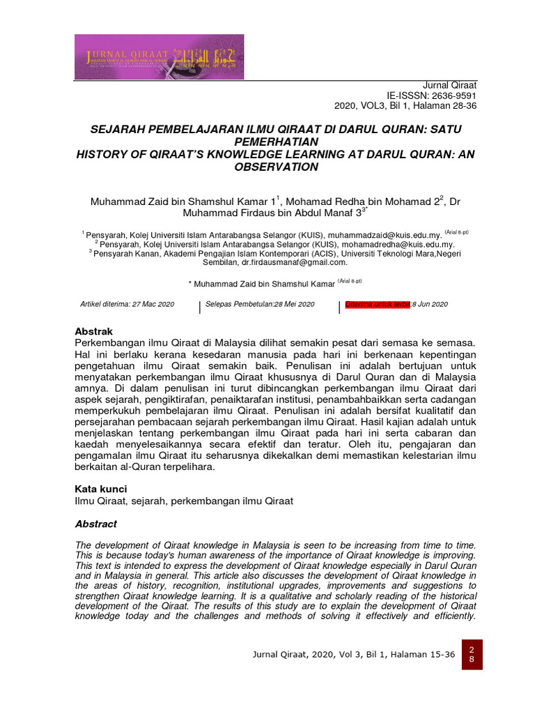 Sejarah Ilmu Qiraat di Darul Quran | PDF | Politik | Agama & Spiritualitas