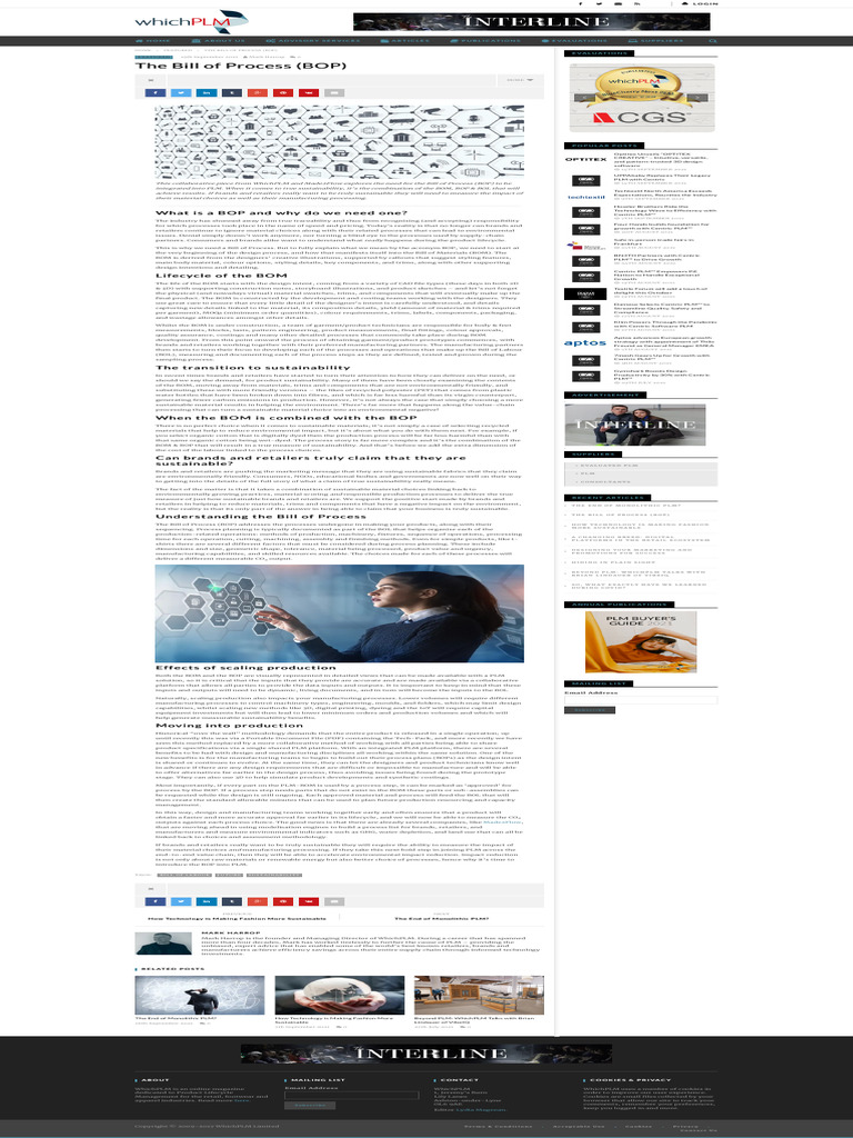 The Bill of Process (BOP) - WhichPLM | Download Free PDF | Product ...