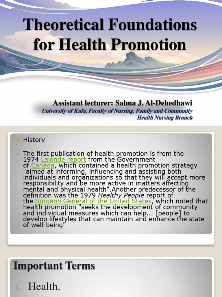 Theoretical Foundations For Health Promotion | PDF Theoretical Foundations For Health Promotion | PDF