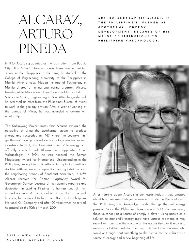 Arturo Alcaraz: Father of Geothermal Energy | PDF