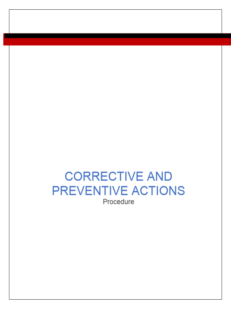 XXX - Corrective and Preventive Action - Procedure - Ver 1.0 | PDF XXX - Corrective and Preventive Action - Procedure - Ver 1.0 | PDF