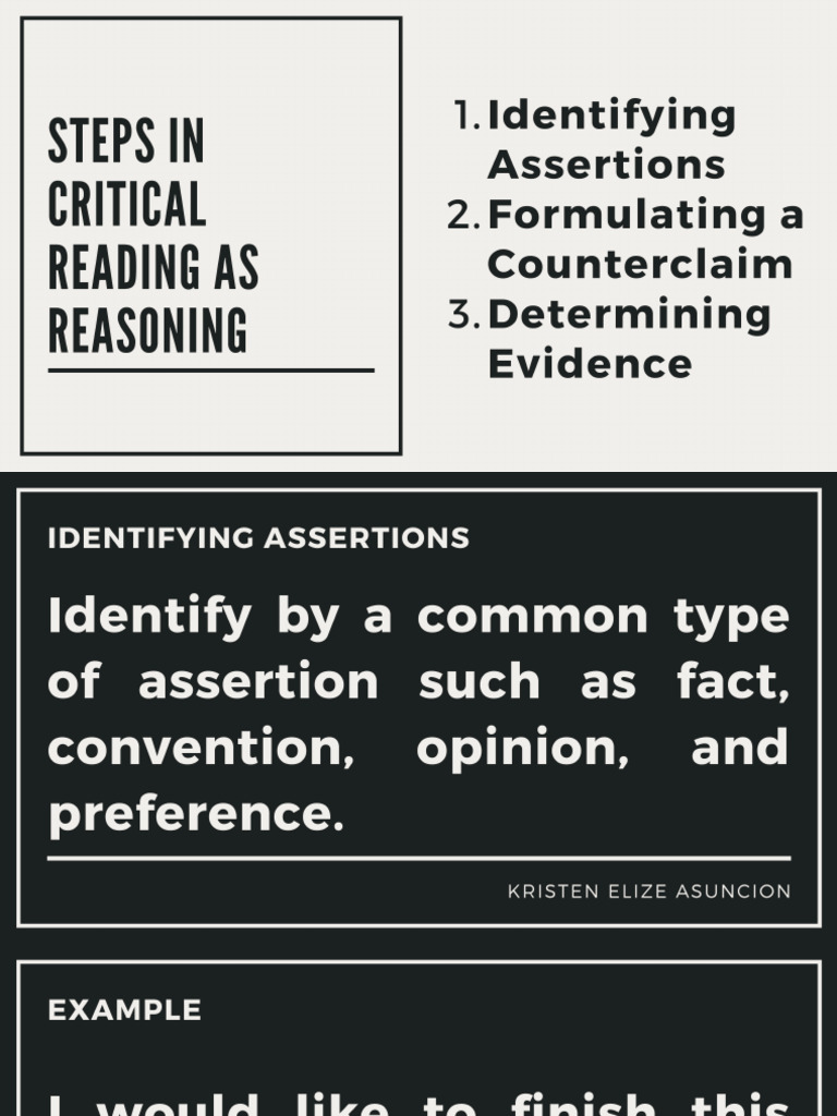 Steps Used in Critical Reading As Reasoning | PDF