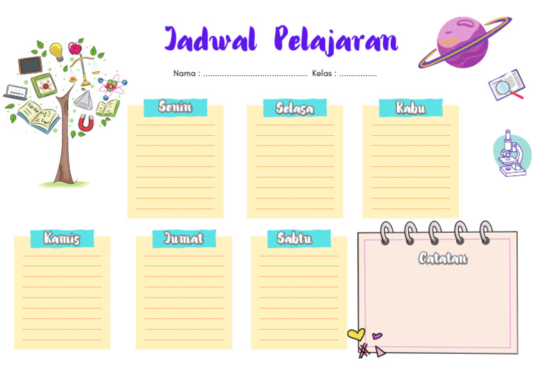 Template Jadwal Pelajaran 1 Pdf