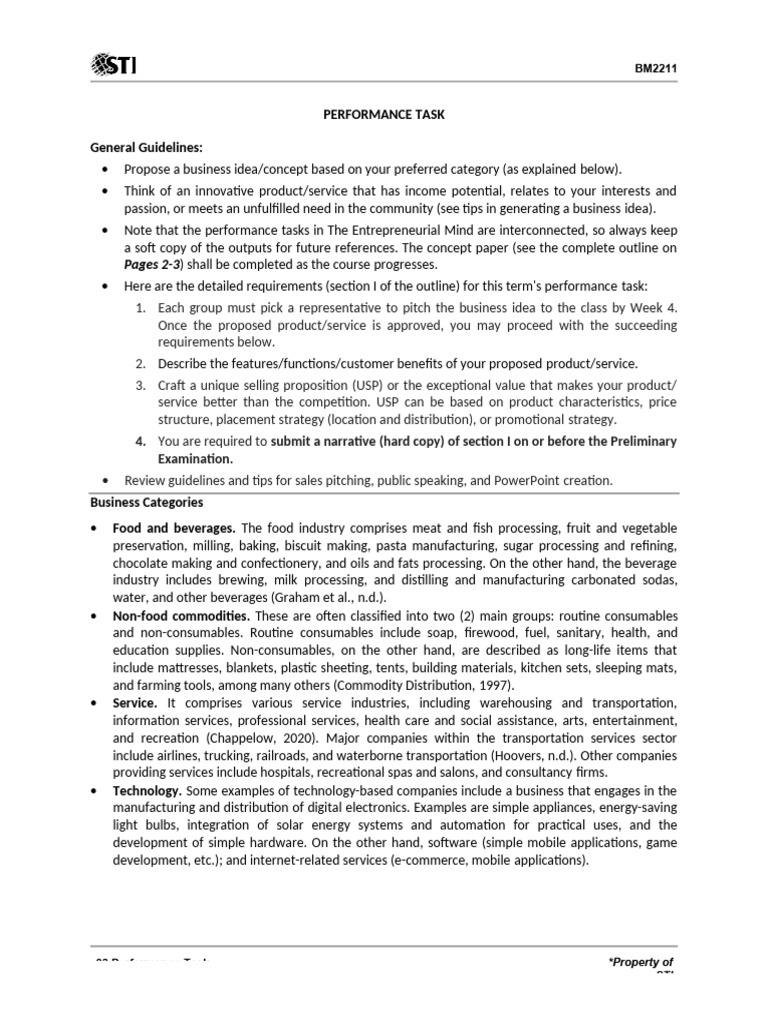 Business Idea Proposal Guidelines | PDF