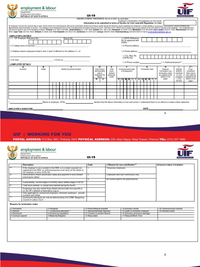 Employer's Employee Declaration Form | PDF