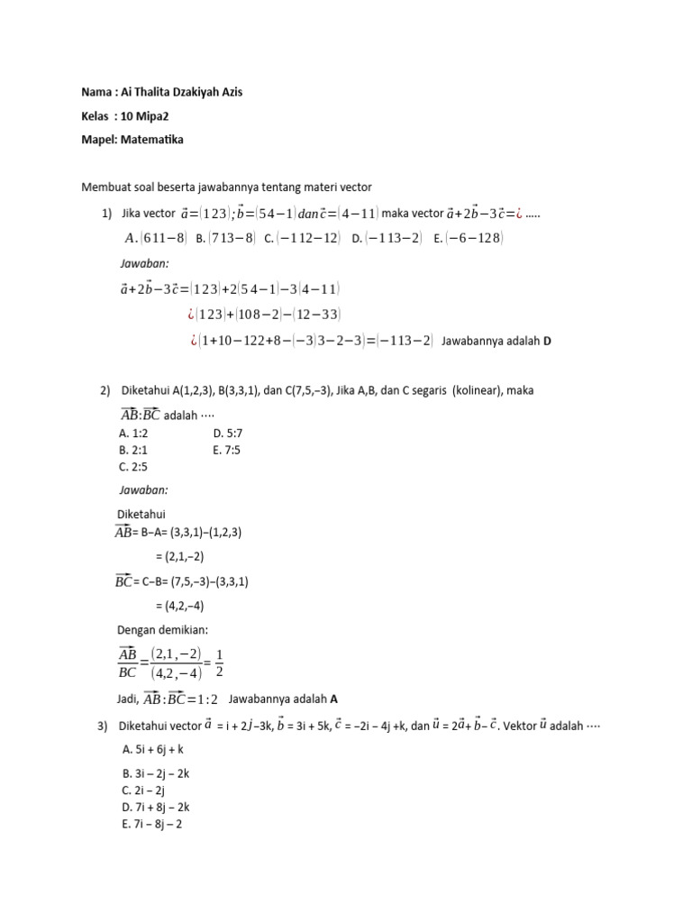 Tugas Matematika Thalita Mipa2 | PDF