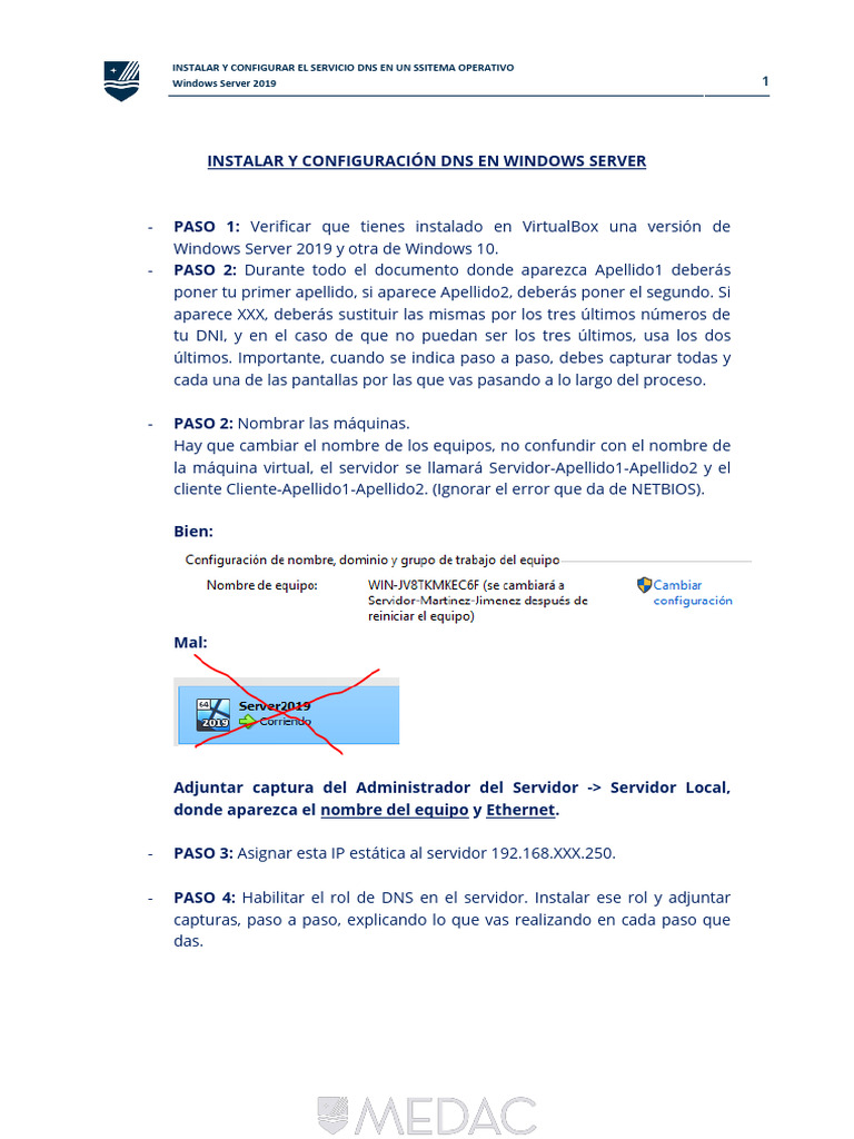 Practica 3. DNS - Server 2019 | PDF