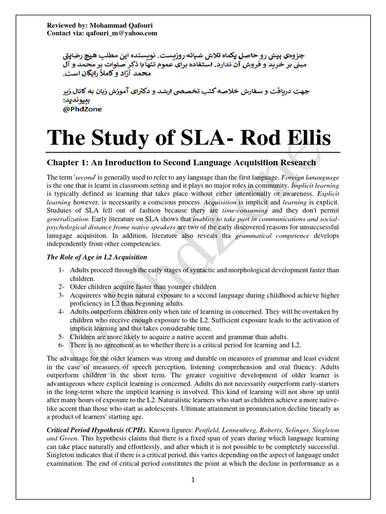 2-The Study of Second Language Acquisition-Rod Ellis | PDF